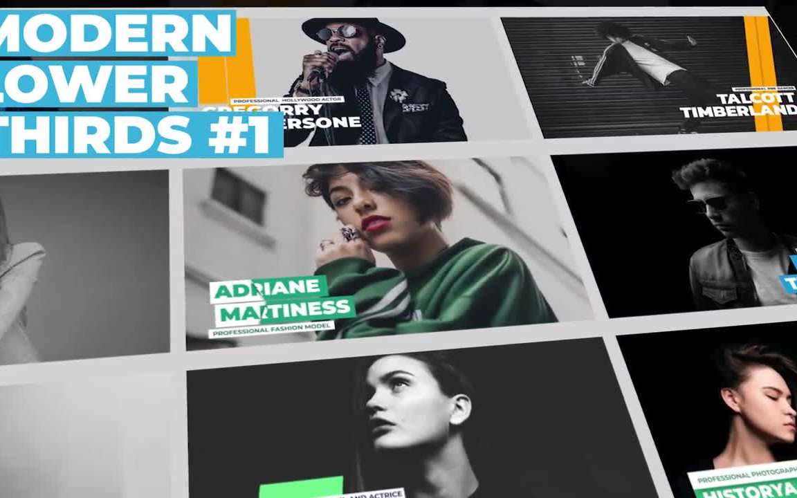 Premiere模板-扁平化简约风格动态文字动画字幕条模板