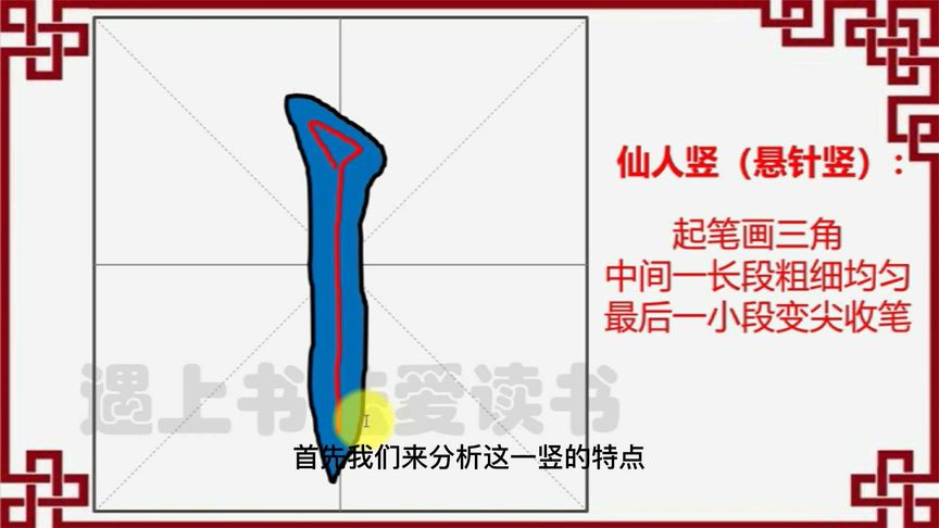 【硬笔书法教程】楷书基本笔画运笔的系统学习:第一种竖的写法