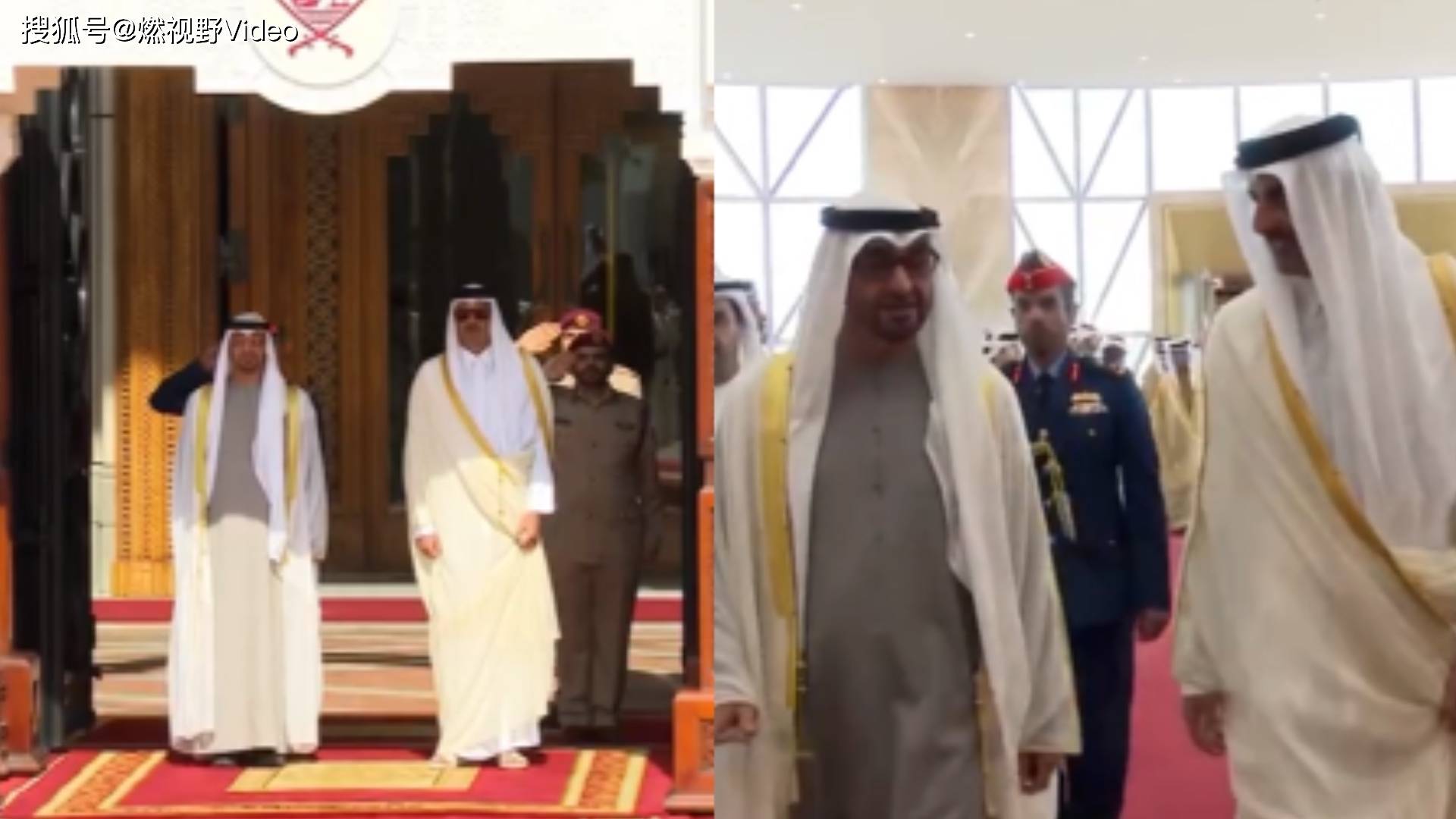 阿联酋总统访问卡塔尔,卡塔尔元首机场迎接,2国断交后首次访问