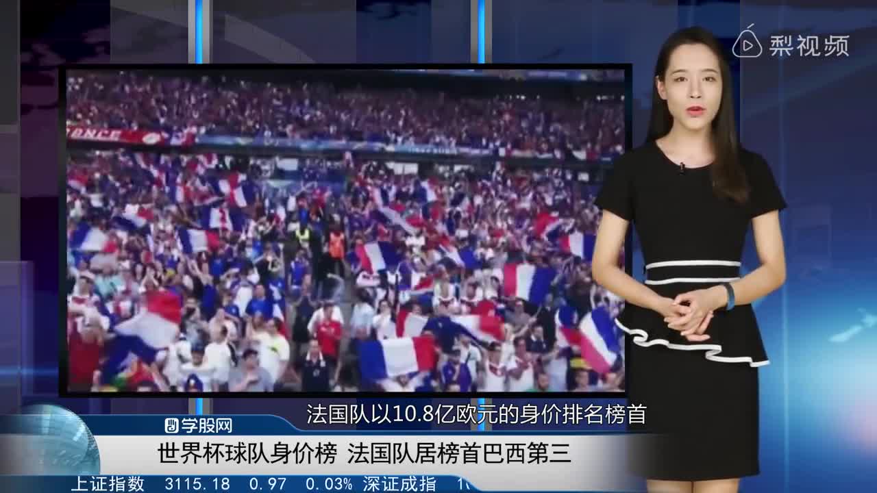 世界杯球队身价榜 ,法国队居榜首