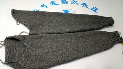 纯手工编织,青果领双排扣男式毛衣,袖子缝合