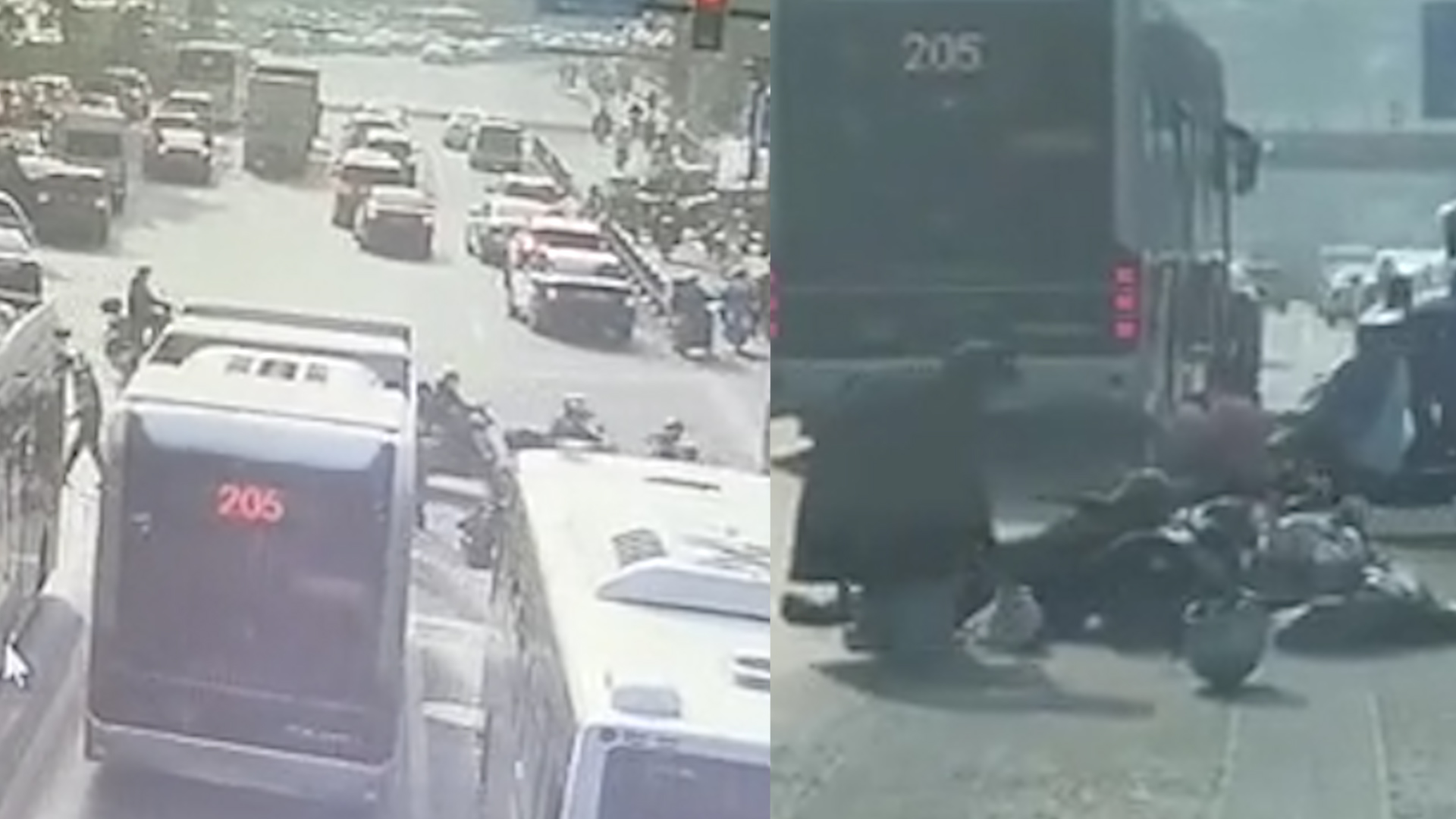 惊险!58岁公交司机操作不当追尾轿车,撞上人行道川流人群致6伤