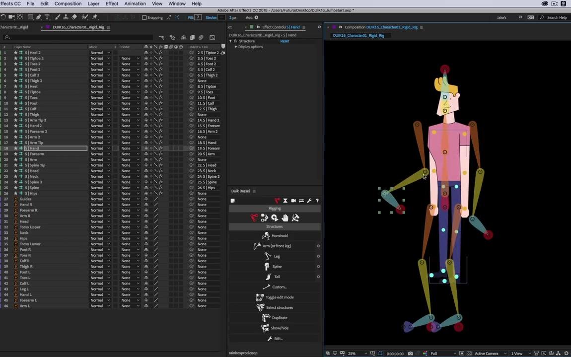 角色绑定教程 —— 强大的最新版DUIK,可视化可变化智能化参数化一键...