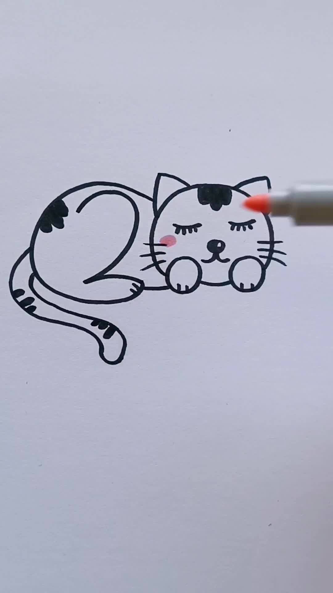 数字200画猫咪,太可爱了吧!猫咪