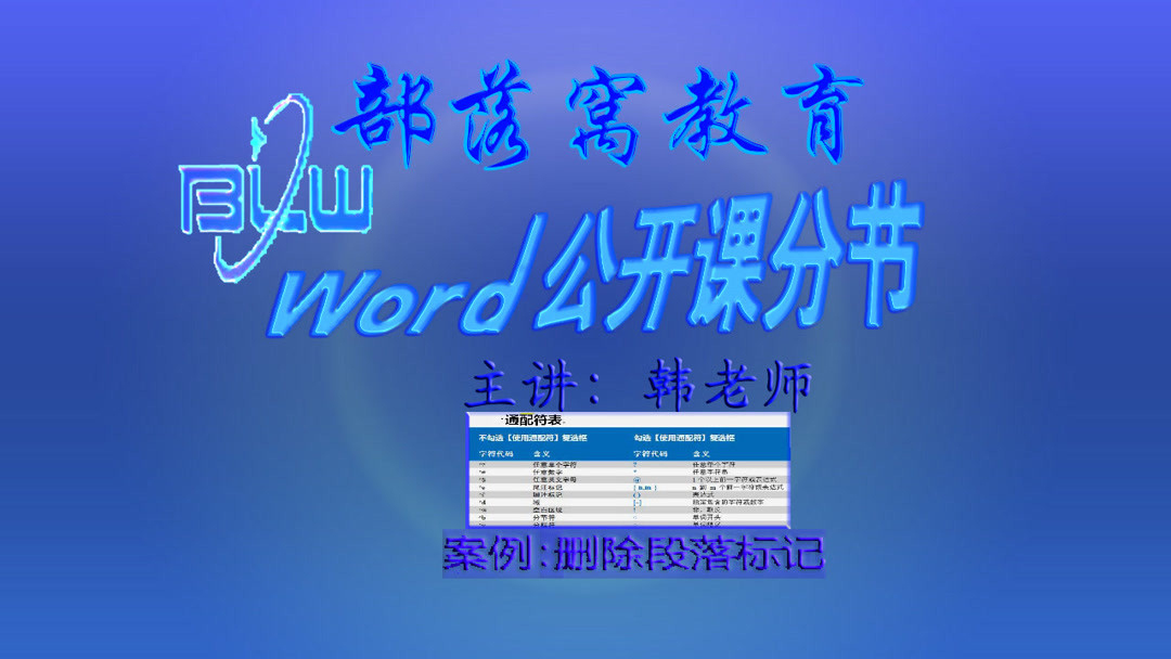 word通配符应用技巧视频:类别查找替换段落标记及任意字符