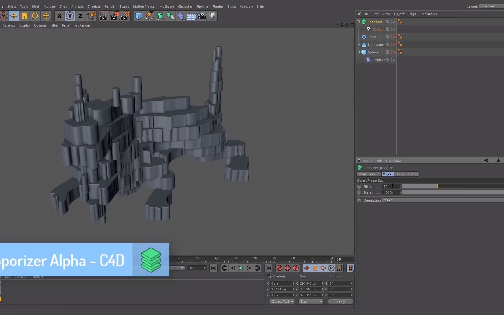 C4D插件-几何地貌图形切片插件 Toporizer v1.0激活版