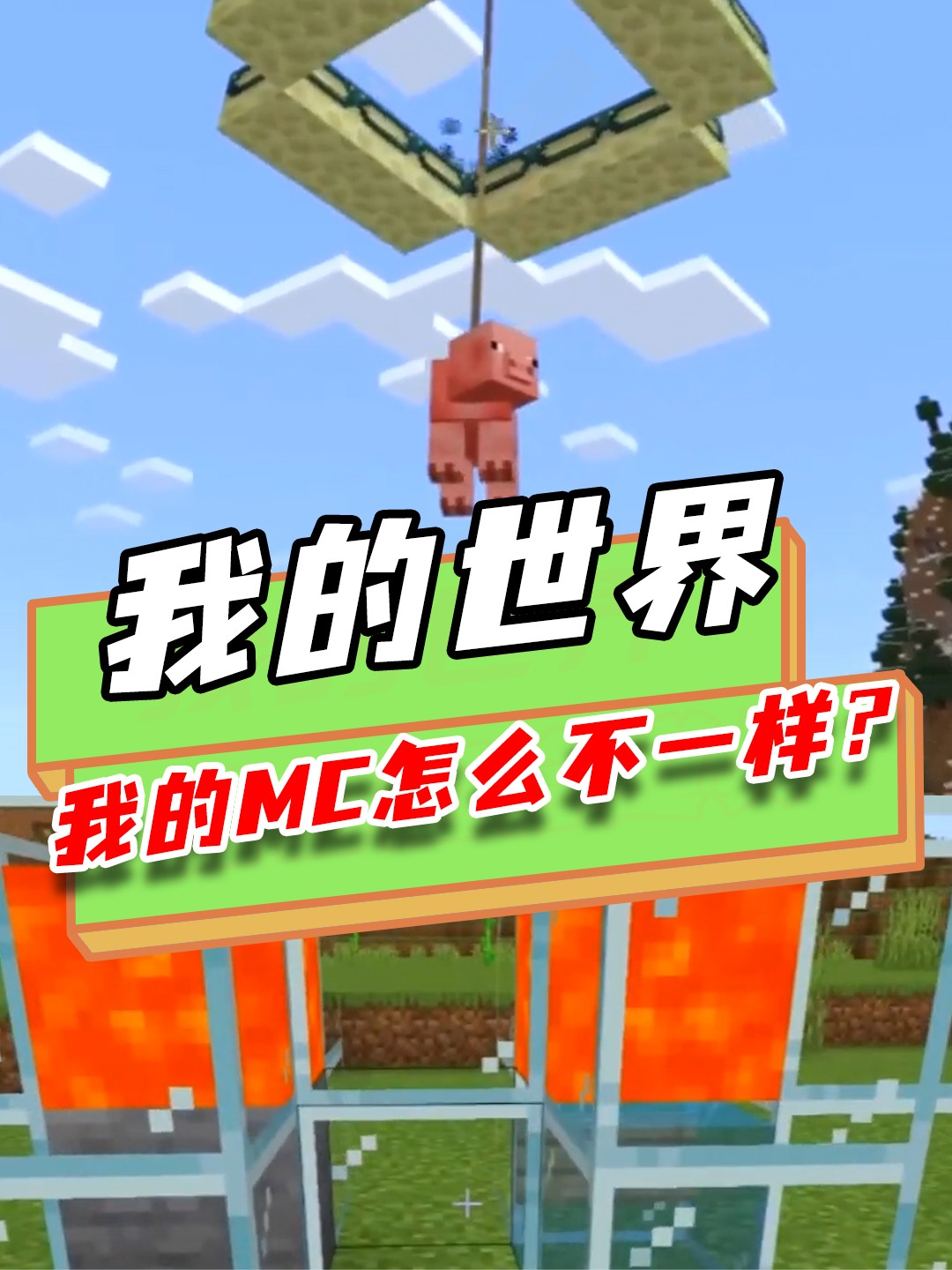 我的世界:末地门下面是空的!猪从下面无法进入末地门