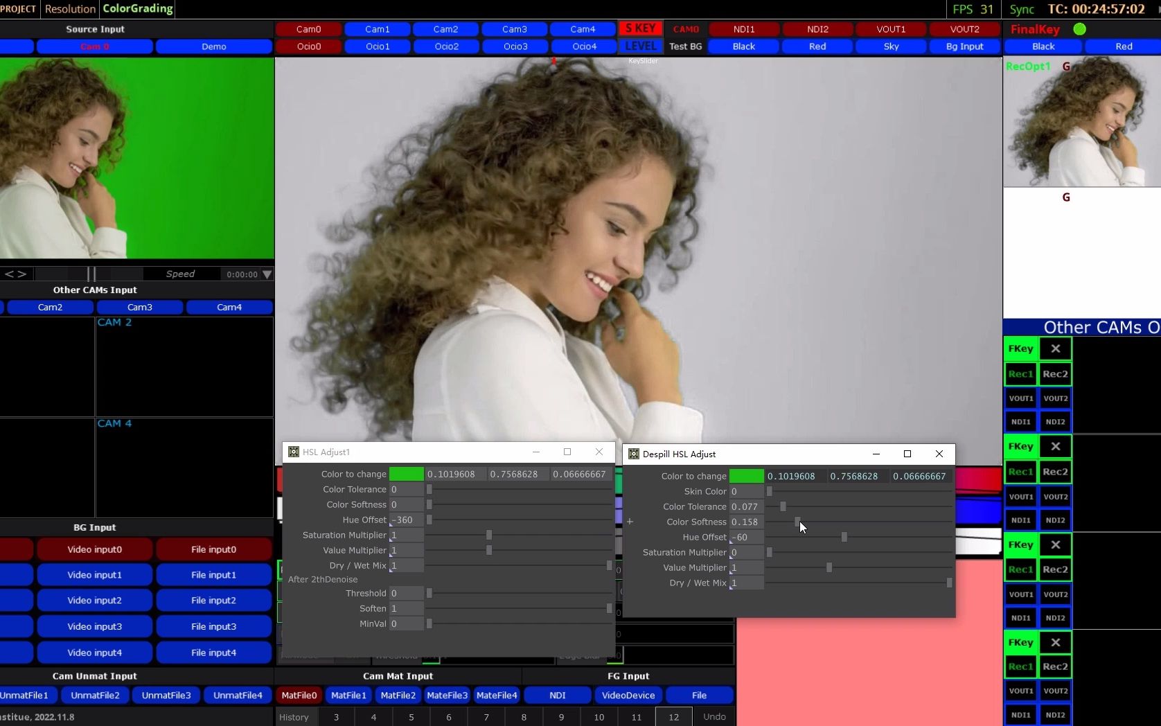 国产自制绿幕抠像合成软件K1 -S KEY模式