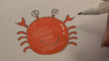 简笔画之螃蟹,这么容易就画好大螃蟹了,大家快来试试吧!
