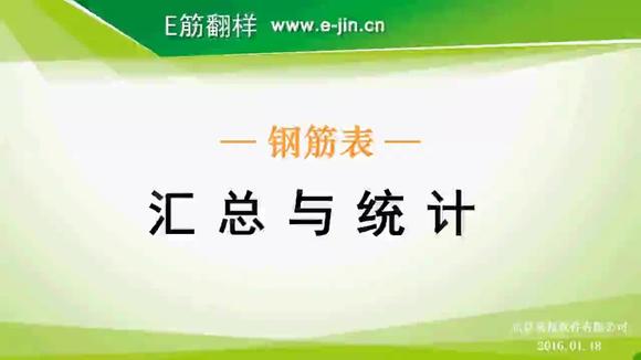 钢筋表-5汇总与统计