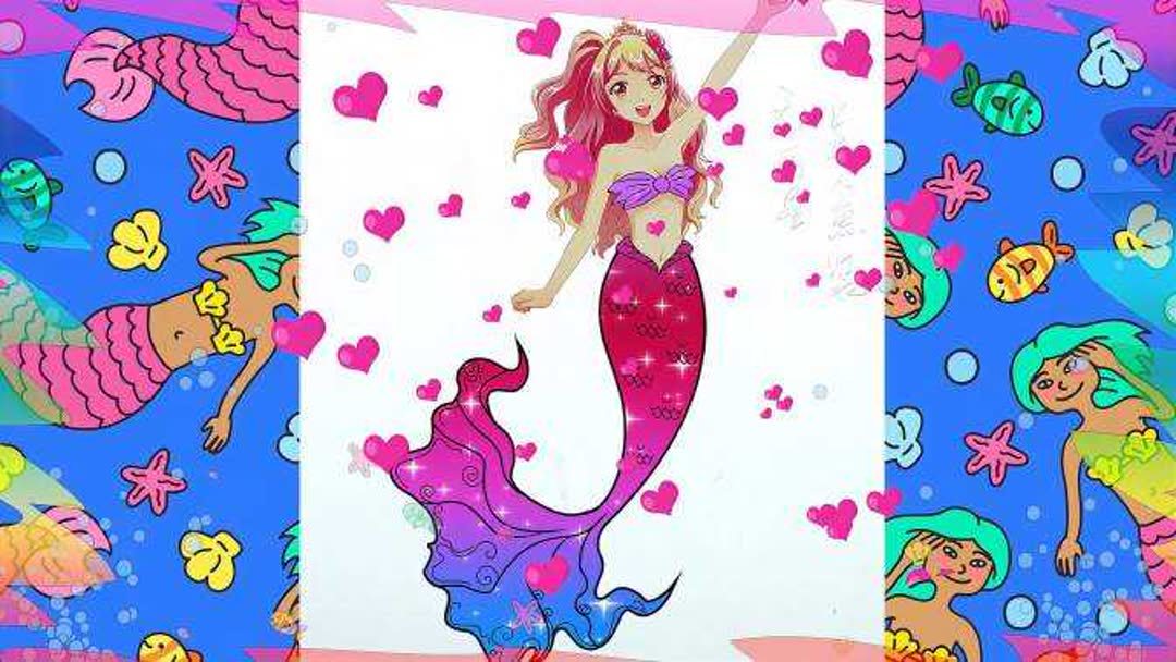 缤纷菲梦少女简笔画,乔可星变装美人鱼手绘详细画法