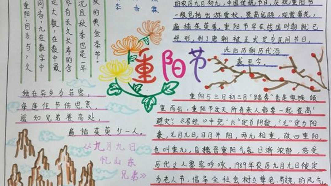 重阳节手抄报简单易画-手抄报简单又漂亮