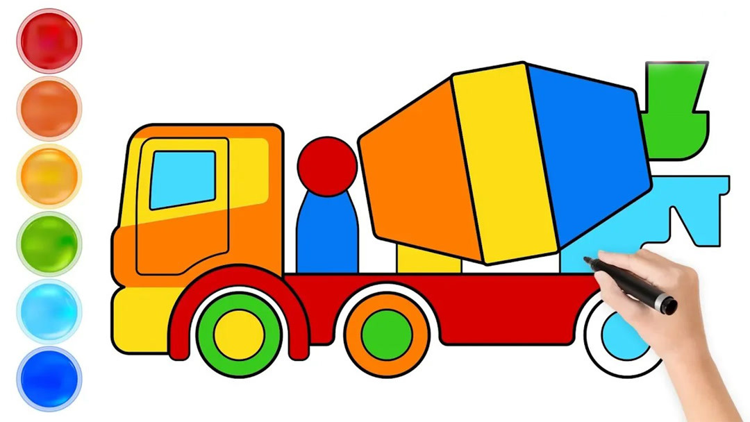 百变彩绘工程车 第1集 彩绘城市搅拌车