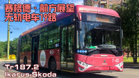 【前方展望】采用斯柯达技术的伊卡鲁斯无轨电车 赛格德19路 水塔...