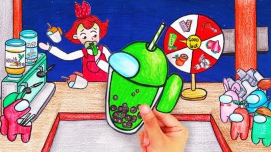 手绘定格动画:小美挑战幸运大转盘,结果转到了难喝的臭豆汁!
