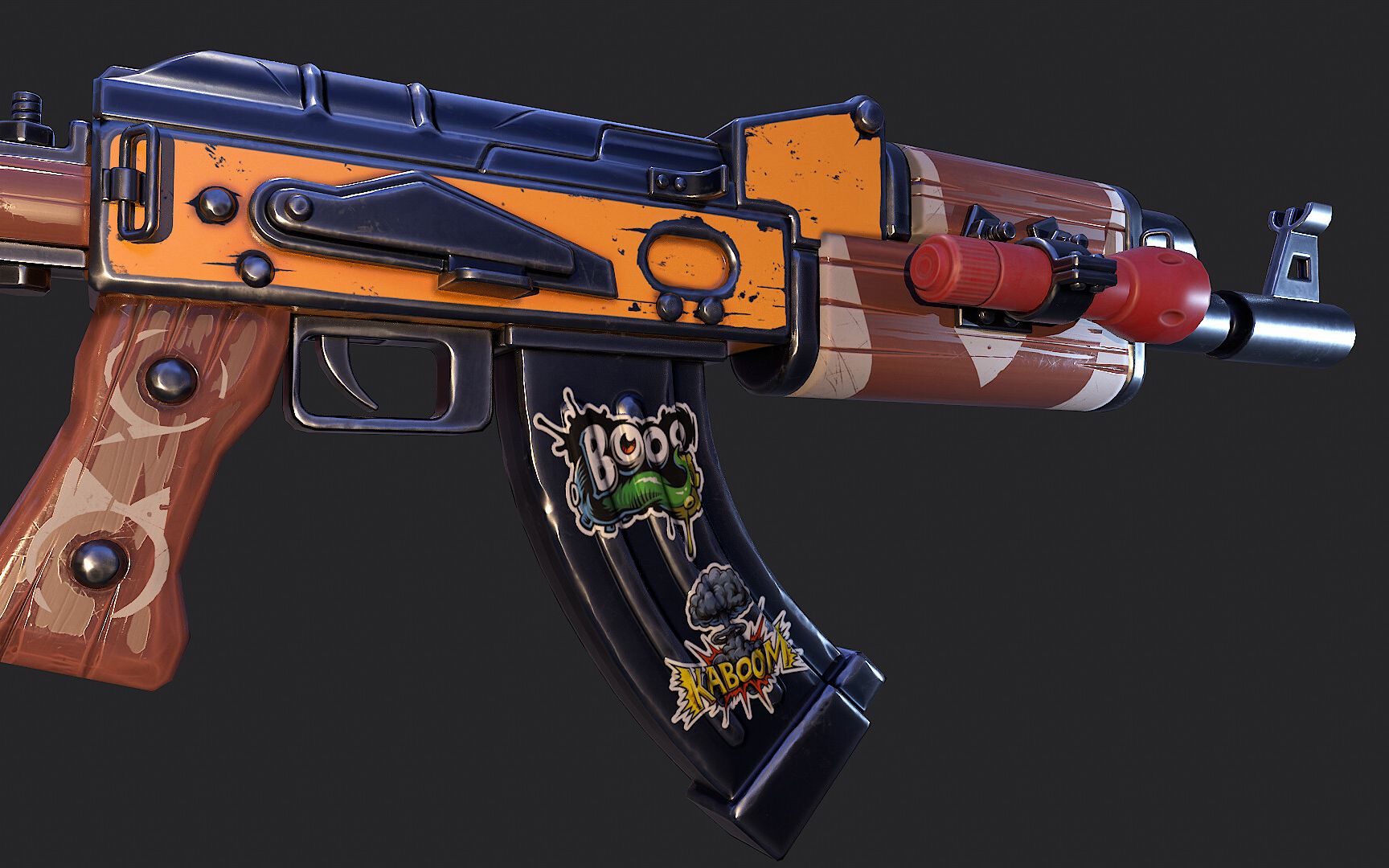 UP主在线教做枪!3DmaxAK模型制作