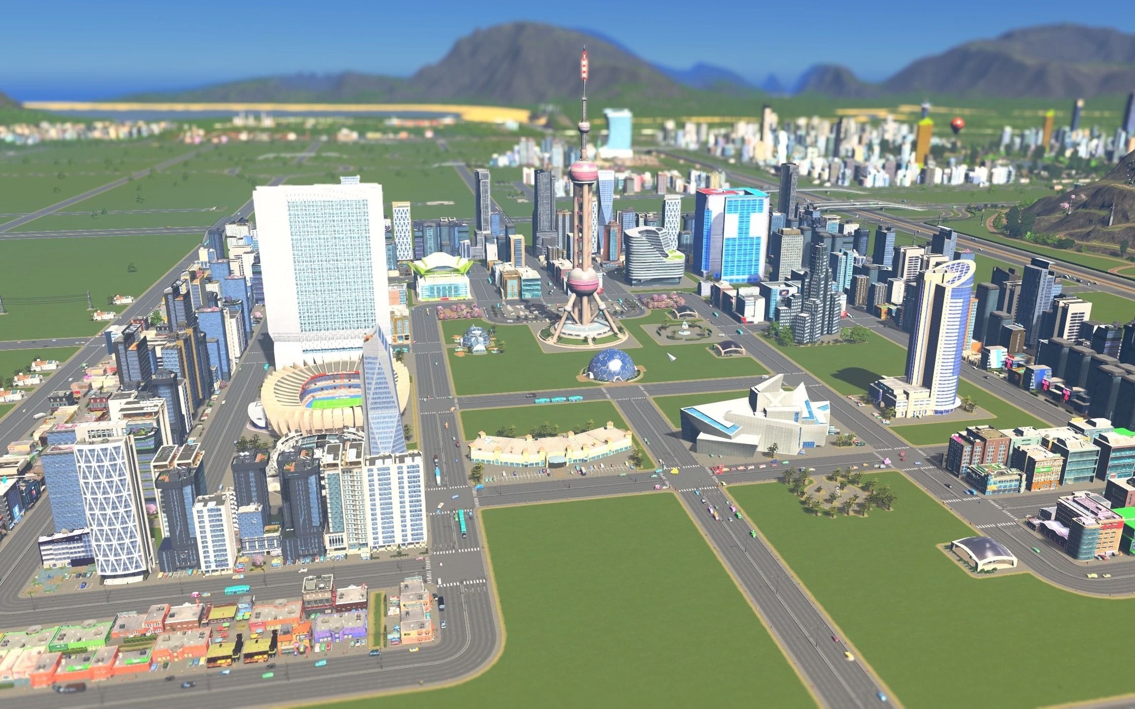 都市天际线城市景色短片