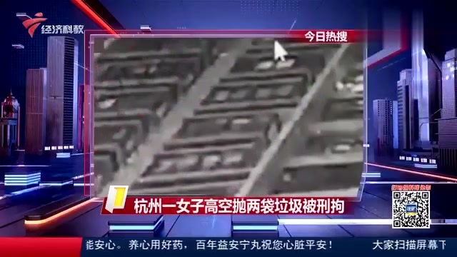 只因懒不想下楼杭州一女子高空抛两袋垃圾被刑拘