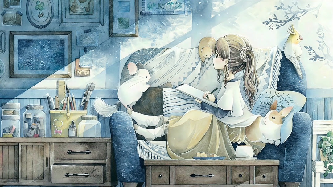 这位大佬用水彩绘制的插画作品真是相当唯美!给人的观感相当舒服