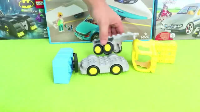 乐高工程车动画:推土车,消防车和翻斗车