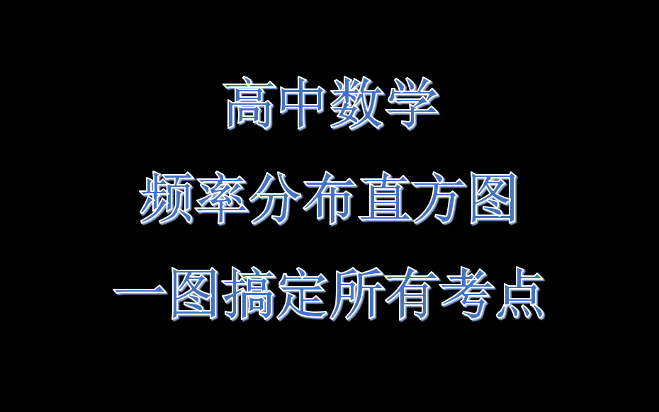 一图搞定《频率分布直方图》大部分题型3.26