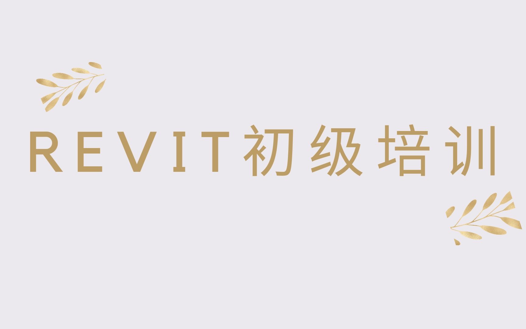 REVIT-BIM初级培训系列