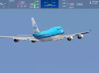 模拟航空飞行2 荷兰皇家航空波音747-400从圣何塞起飞