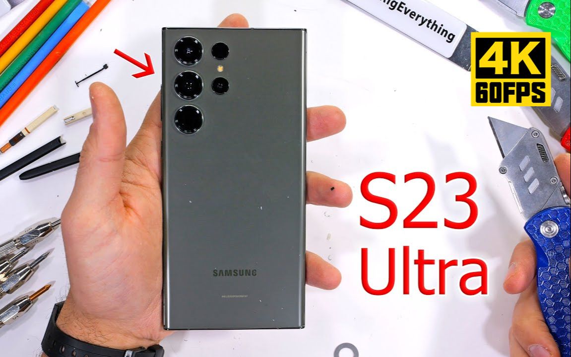 【4K60帧】杀手哥对三星 Galaxy S23 Ultra 手机耐用性测试 | 作者:Jerry...