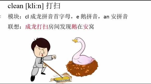 译林版clean 打扫单词趣味记忆法