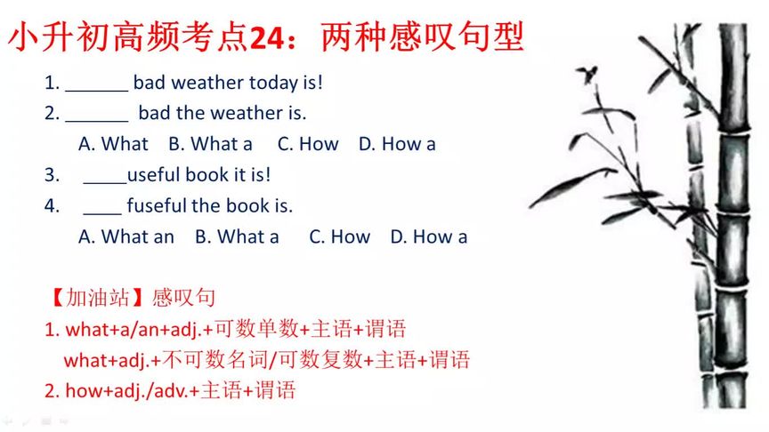 小升初高频考点24:what和how引导的感叹句——学浪计划