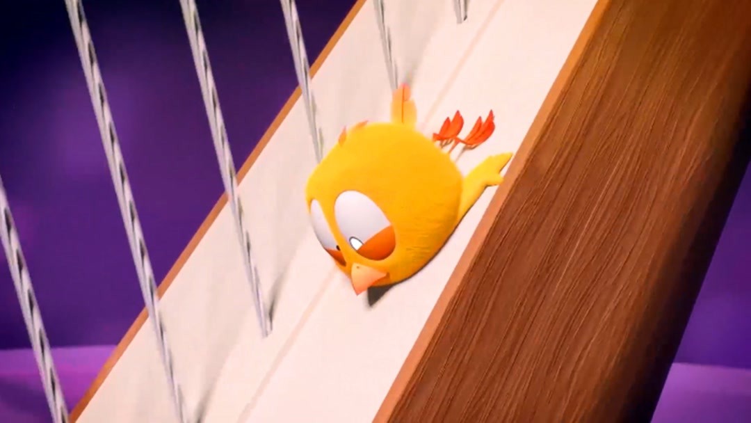 小鸡jaki动画:顽皮的小黄鸡挑战倒滑模式,它能意识到危险性嘛?