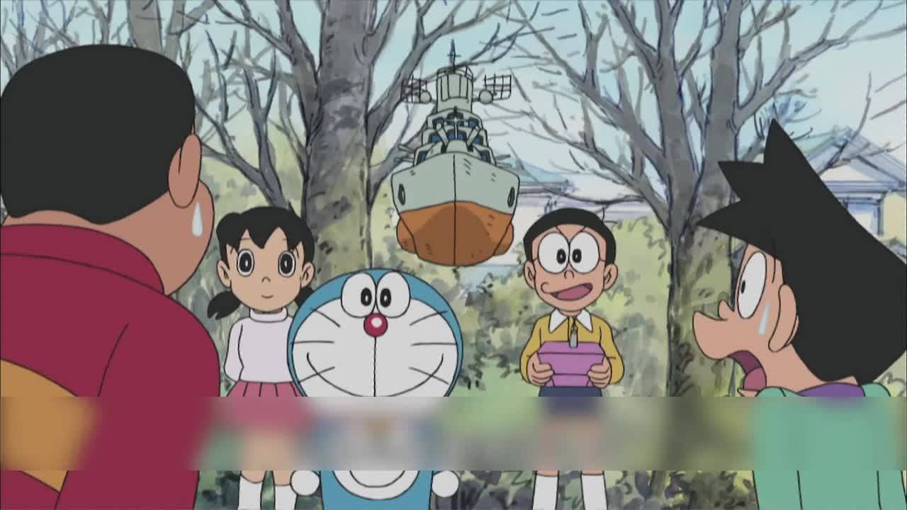 哆啦A梦:靠着手绘的设计图,大雄竟然制造者宇宙战舰#动漫 #动漫解说 ...