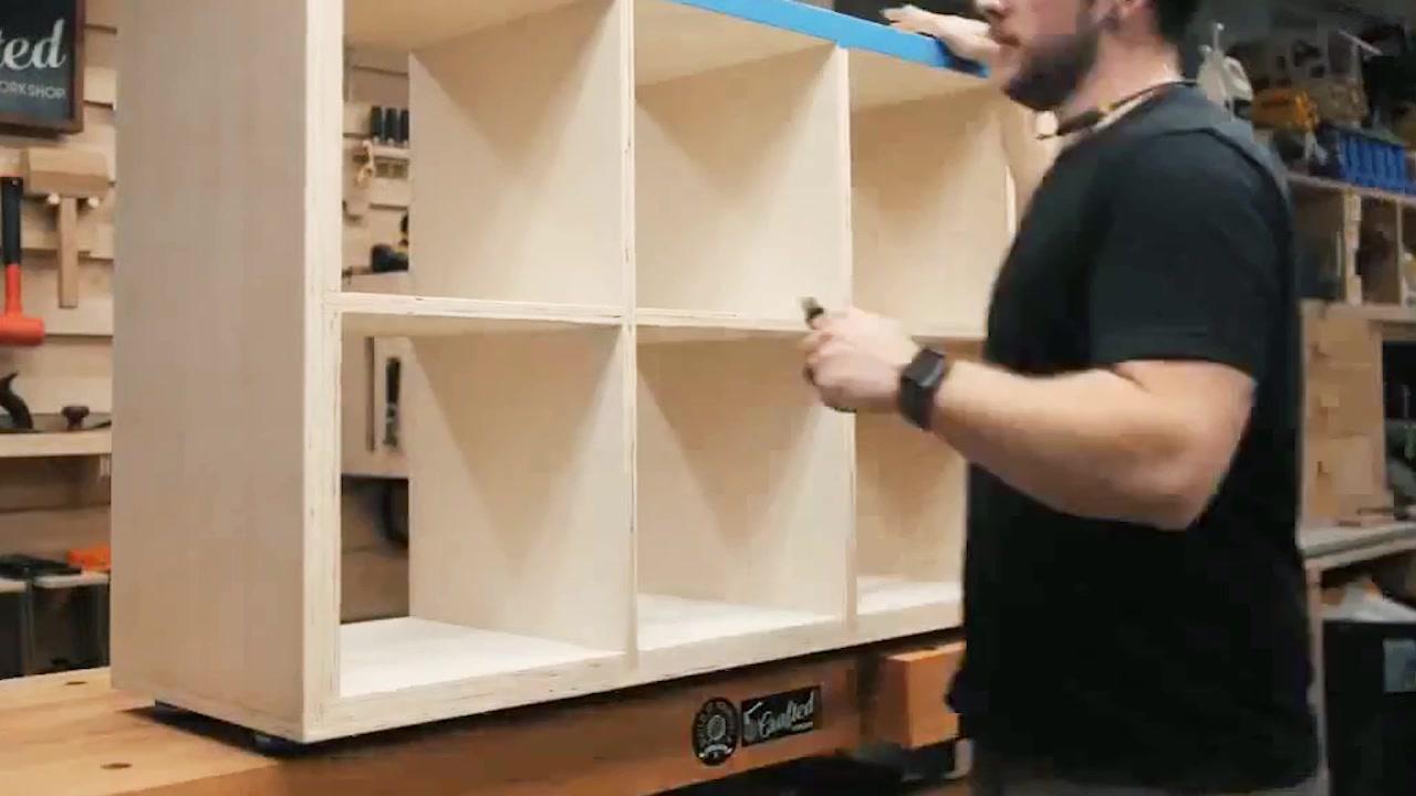 用胶合板制作格子柜,简单实用还方便移动,真是令人开眼了