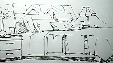10 室内设计手绘表现技法 线描单体组合练习(一)
