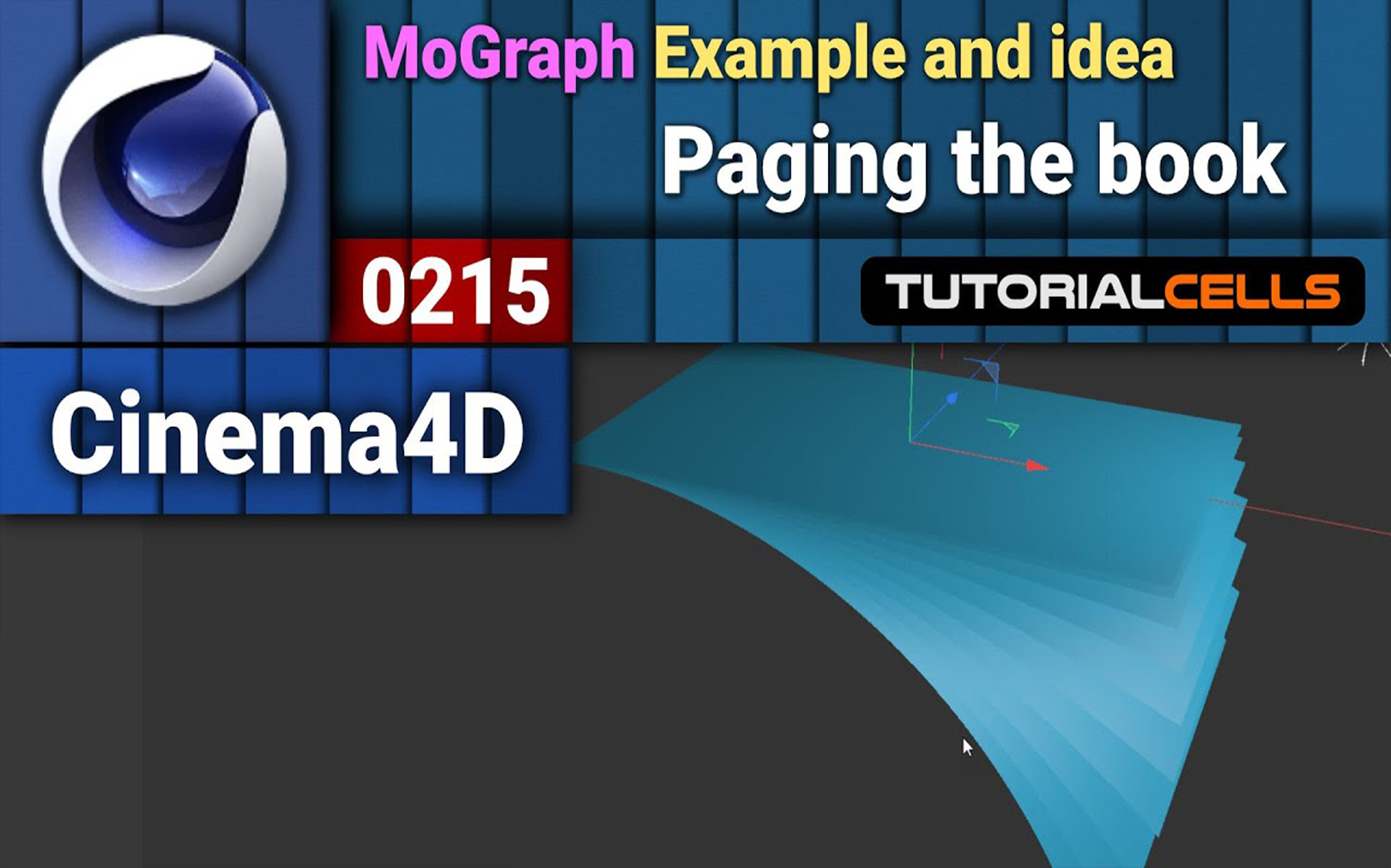 C4D 翻书页动画 弯曲变形器 步进效果器
