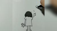 小女孩可爱简笔画
