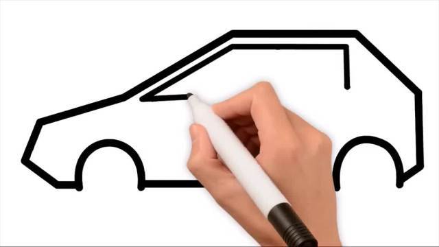 简笔画:超级酷的跑车简易绘画