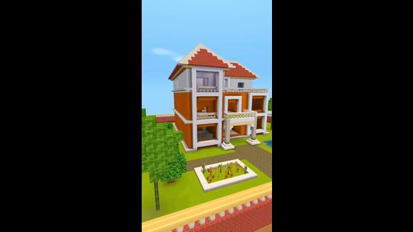 迷你世界:简单大别墅,制作过程加速版,制作人小豆