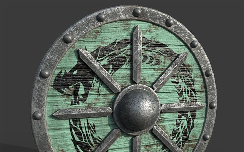 【渲染】Zbrush Maya 盾牌模型制作-建模渲染(下)