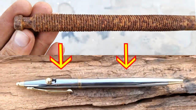锈迹斑斑螺栓不浪费,牛人拿来制作圆珠笔,变废为宝