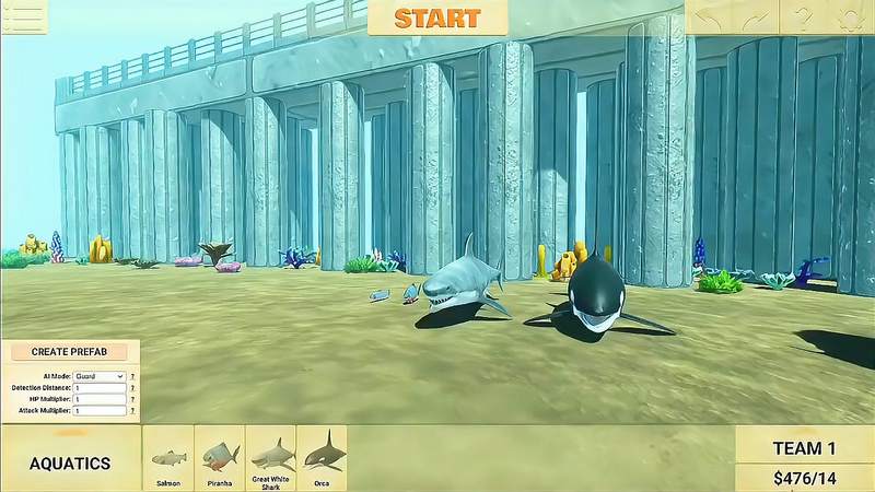 动物战争模拟器:三条小小的鱼竟然击败了所有的陆地生物