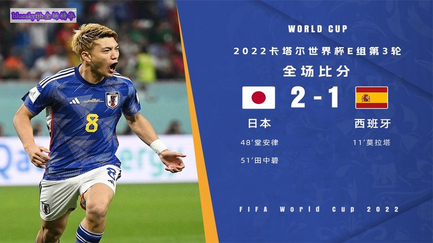 比赛集锦|2022世界杯小组赛第3轮 日本2-1逆转西班牙两队携手出线