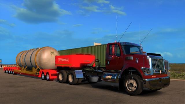 美国卡车模拟:国际工作星400马力-拖车运输硫酸