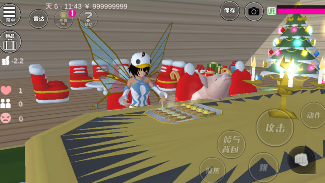 樱花校园模拟器:小猪宠物的待遇也太好啦,能跟小精灵吃烛光晚餐