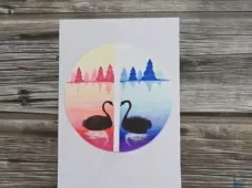 美术生祖传秘法绘画,仅需一个手指头,绘制全网最简单的天鹅图