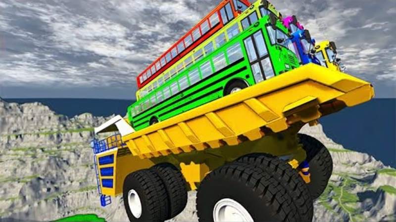 满载的别拉斯矿车开足马力飞跃冲向超大采矿坑,车祸模拟器(22)