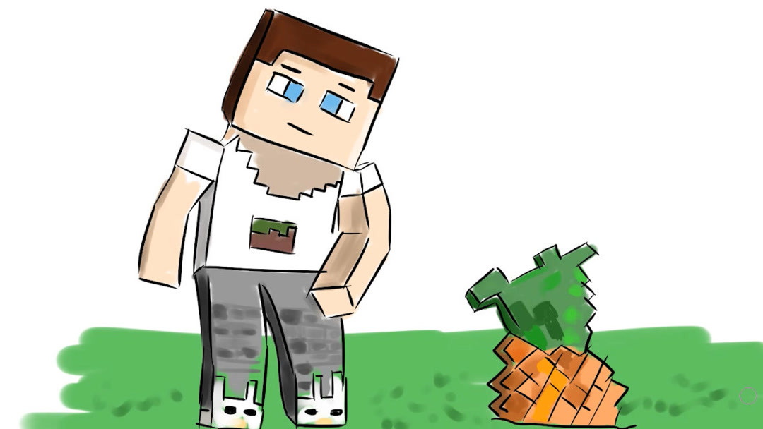 我的世界手游里的史蒂夫种植物卡通漫画