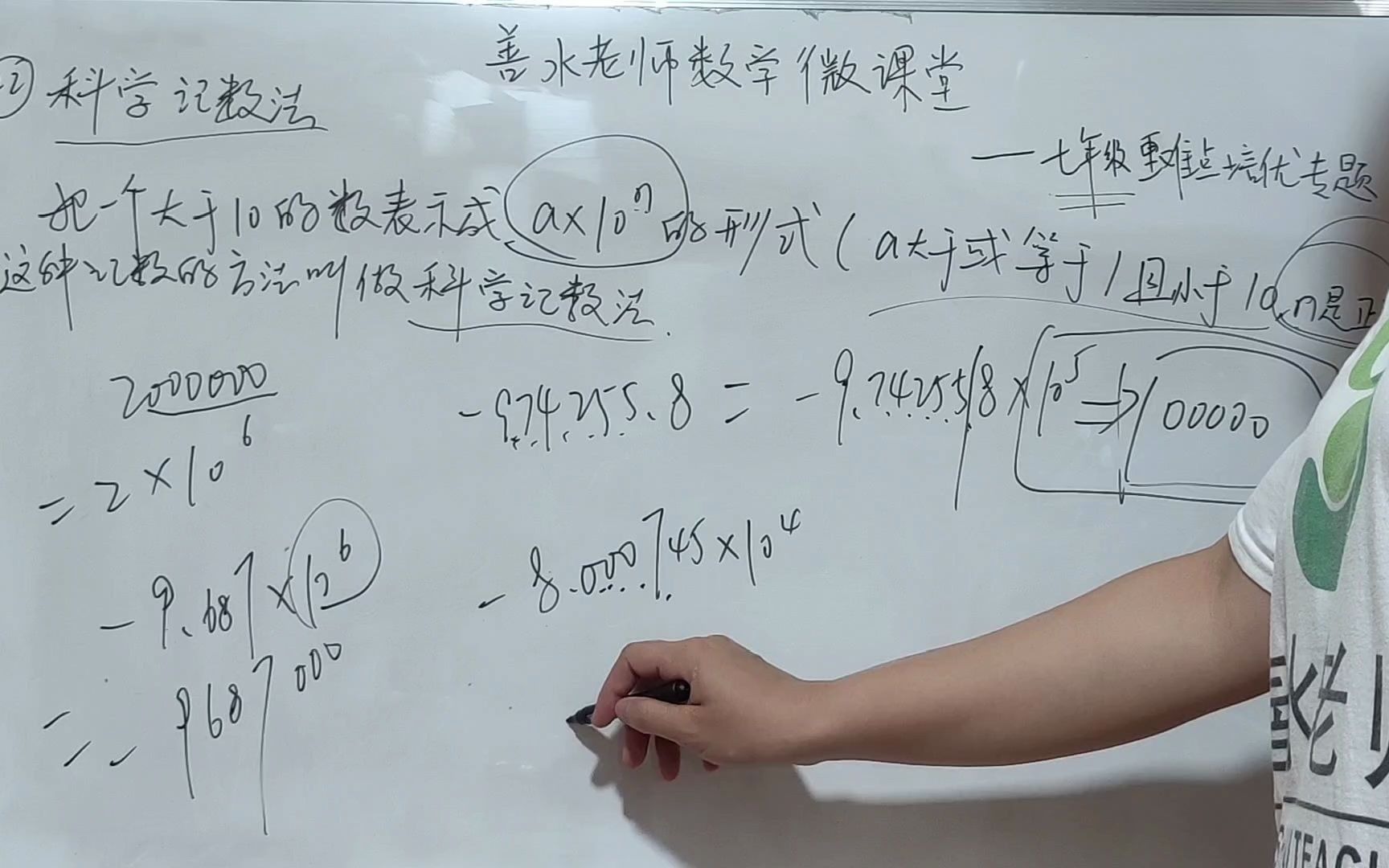 善水老师数学微课堂初中七年级数学第22讲:科学计数法