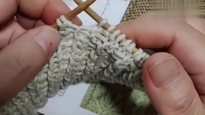 针织:棒针花型的编织,鱼骨针的织法:3针一朵花!