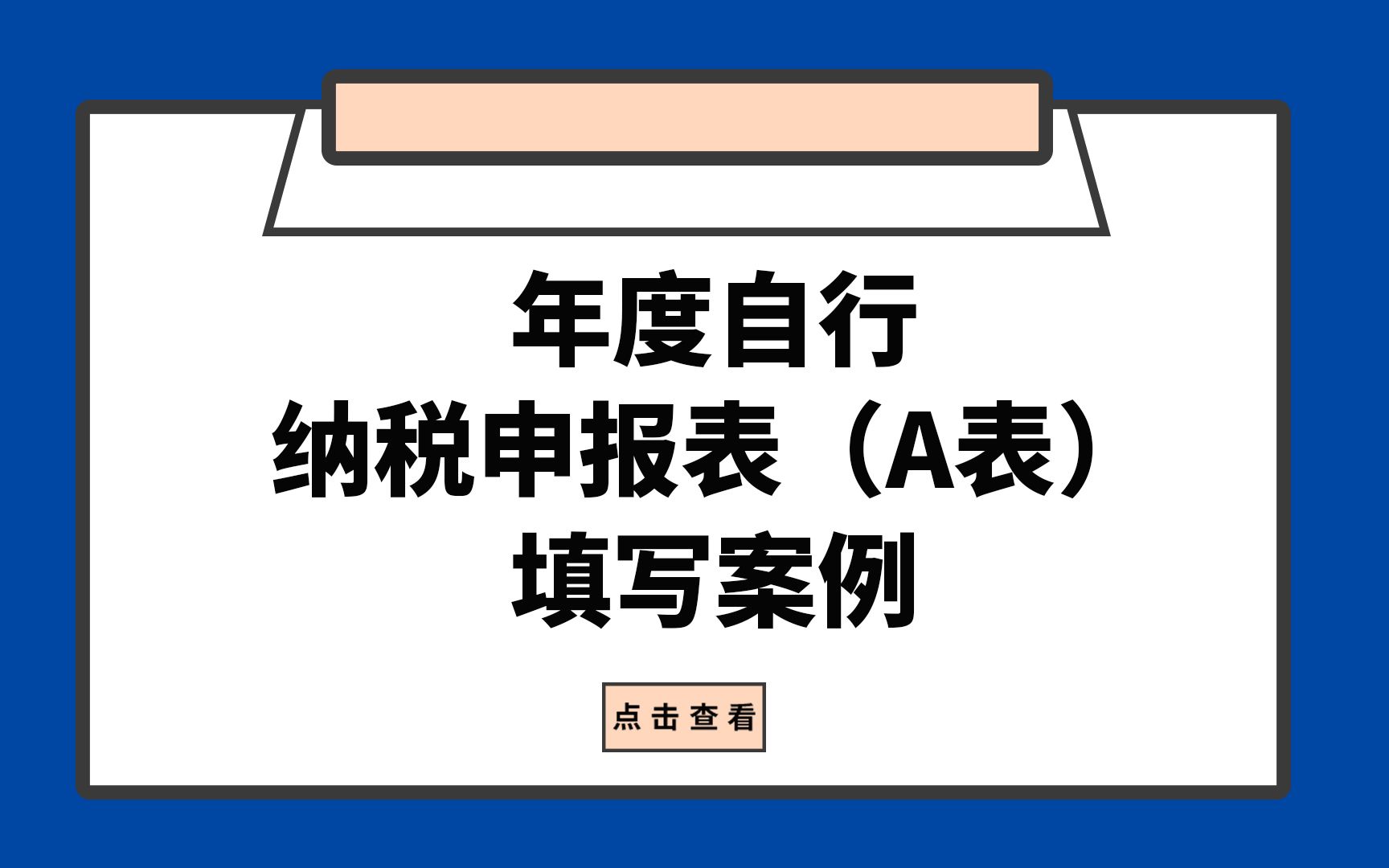 个人所得税年度自行纳税申报表(A表)填写案例